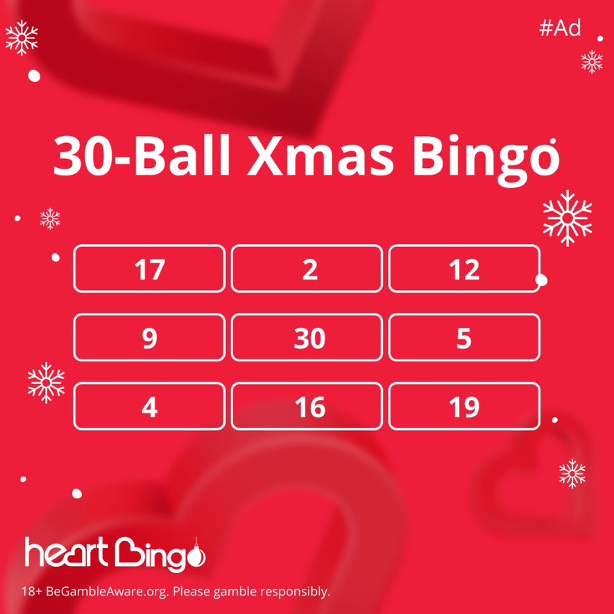 Christmas Bingo Calls for a Fabulous Christmas Party - Heart Bingo