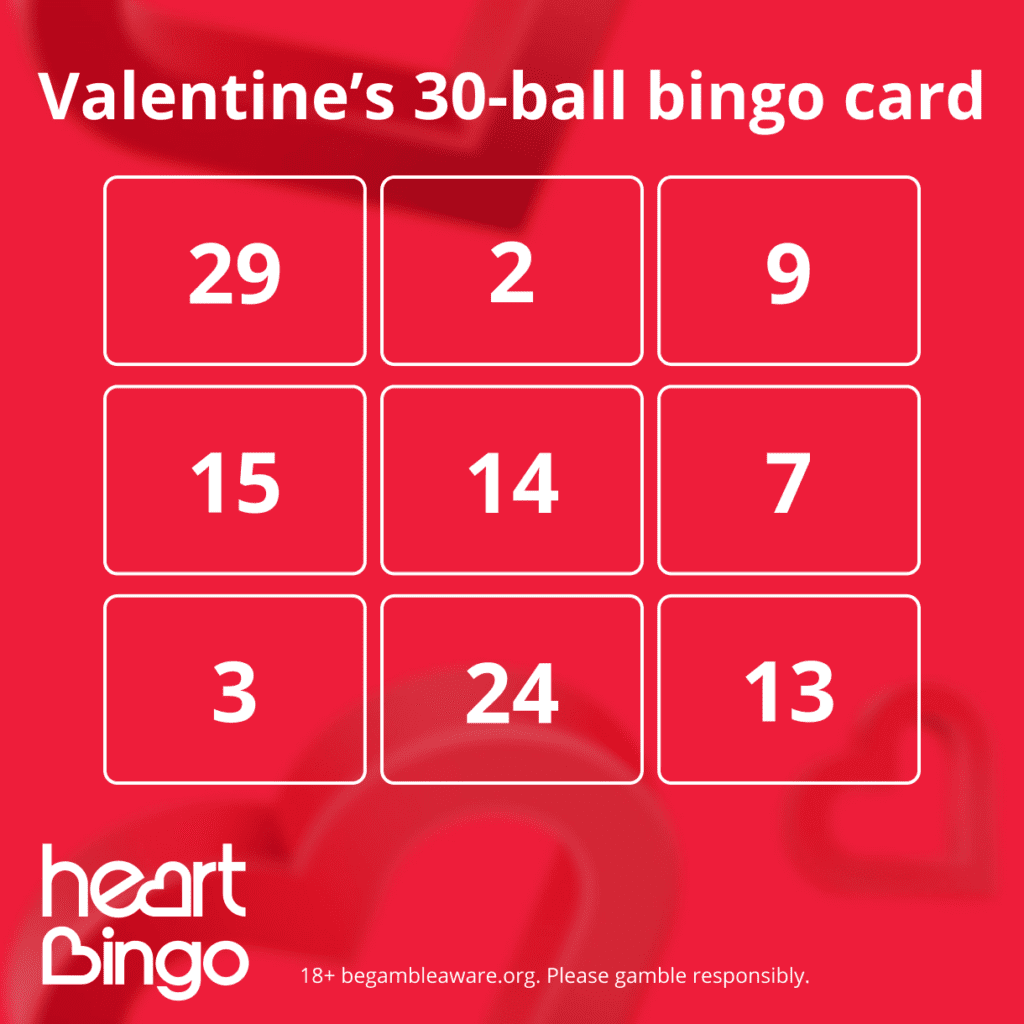 Valentine’s Day Bingo – Romcom Bingo Cards - Heart Bingo Blog